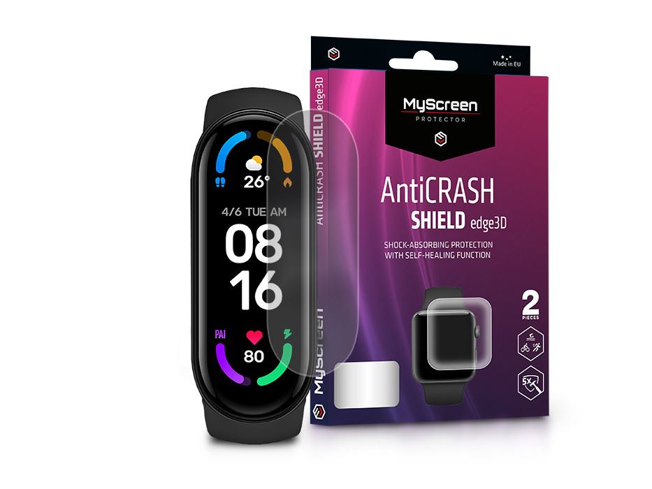 MyScreen Protector AntiCrash Shield Edge3D Xiaomi Mi Smart Band 5/Mi Smart Band 6 képernyővédő ...