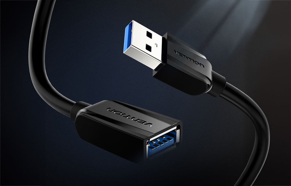 Vention USB 3.0 hosszabító kábel 2m fekete (VAS-A45-B200)
