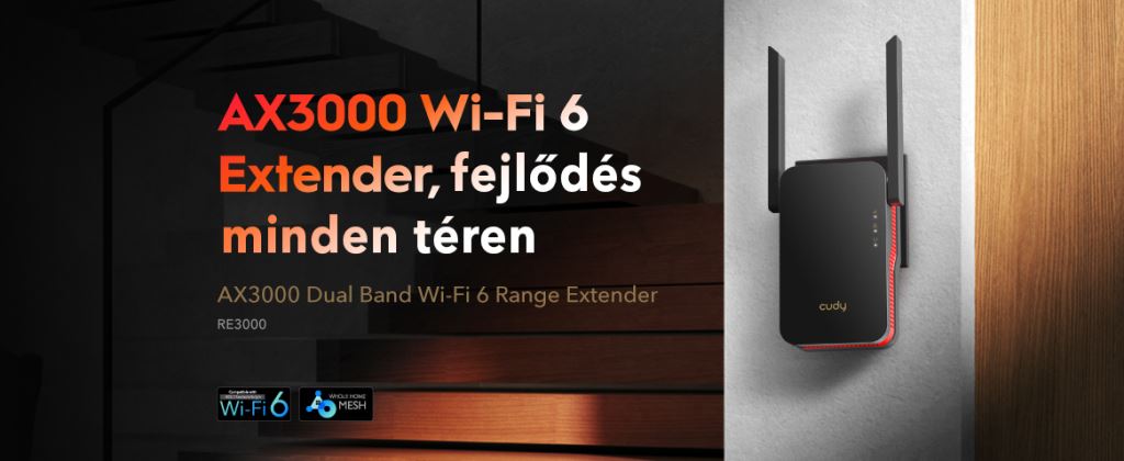 Cudy AX3000 Dual Band WiFi 6 Range Extender (RE3000)