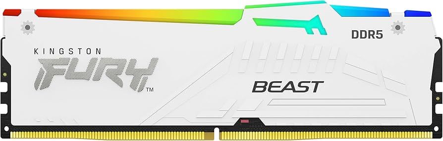 32GB 6000MHz DDR5 RAM Kingston FURY Beast White RGB XMP CL30 (2x16GB) (KF560C30BWAK2-32)