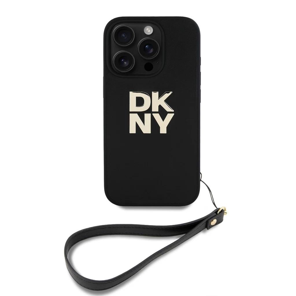 DKNY PU bőr Stack Logo csuklópántos tok az iPhone 16 Pro Max ...