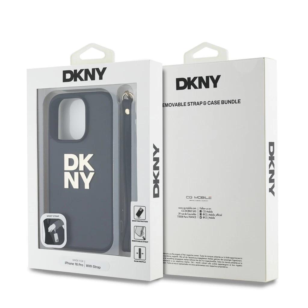 DKNY PU bőr Stack Logo csuklópántos tok az iPhone 16 Pro Max ...