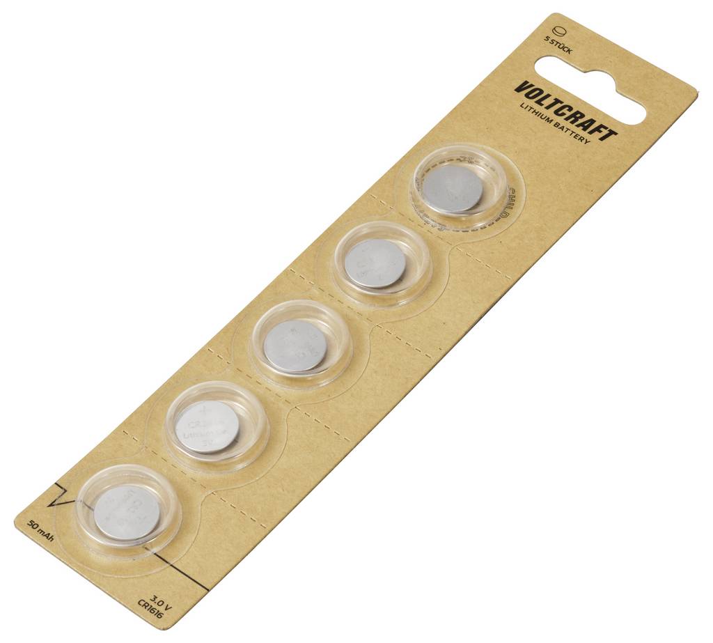VOLTCRAFT CR 1616 Gombelem 3 V 50 mAh Lítium 5 db (VC-11894995)
