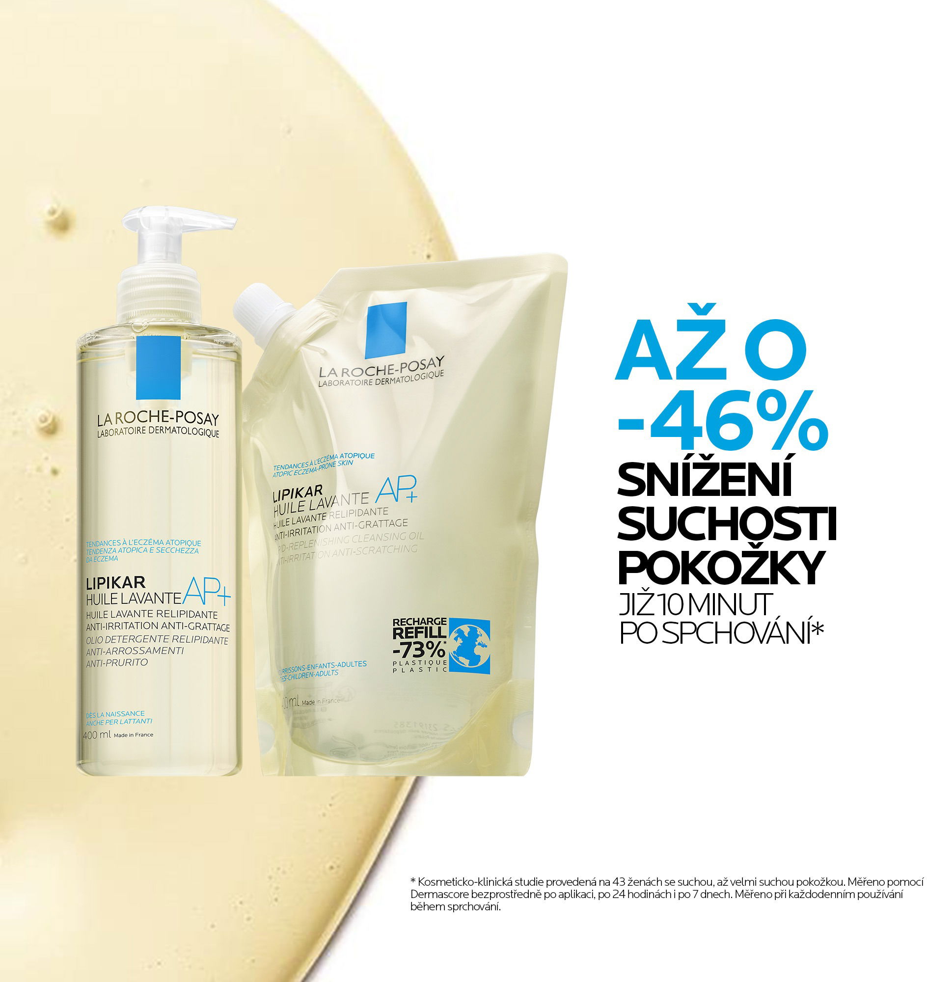 LA ROCHE-POSAY Lipikar Cleansing Oil 400 ml olajos tusfürdő - hidratáló