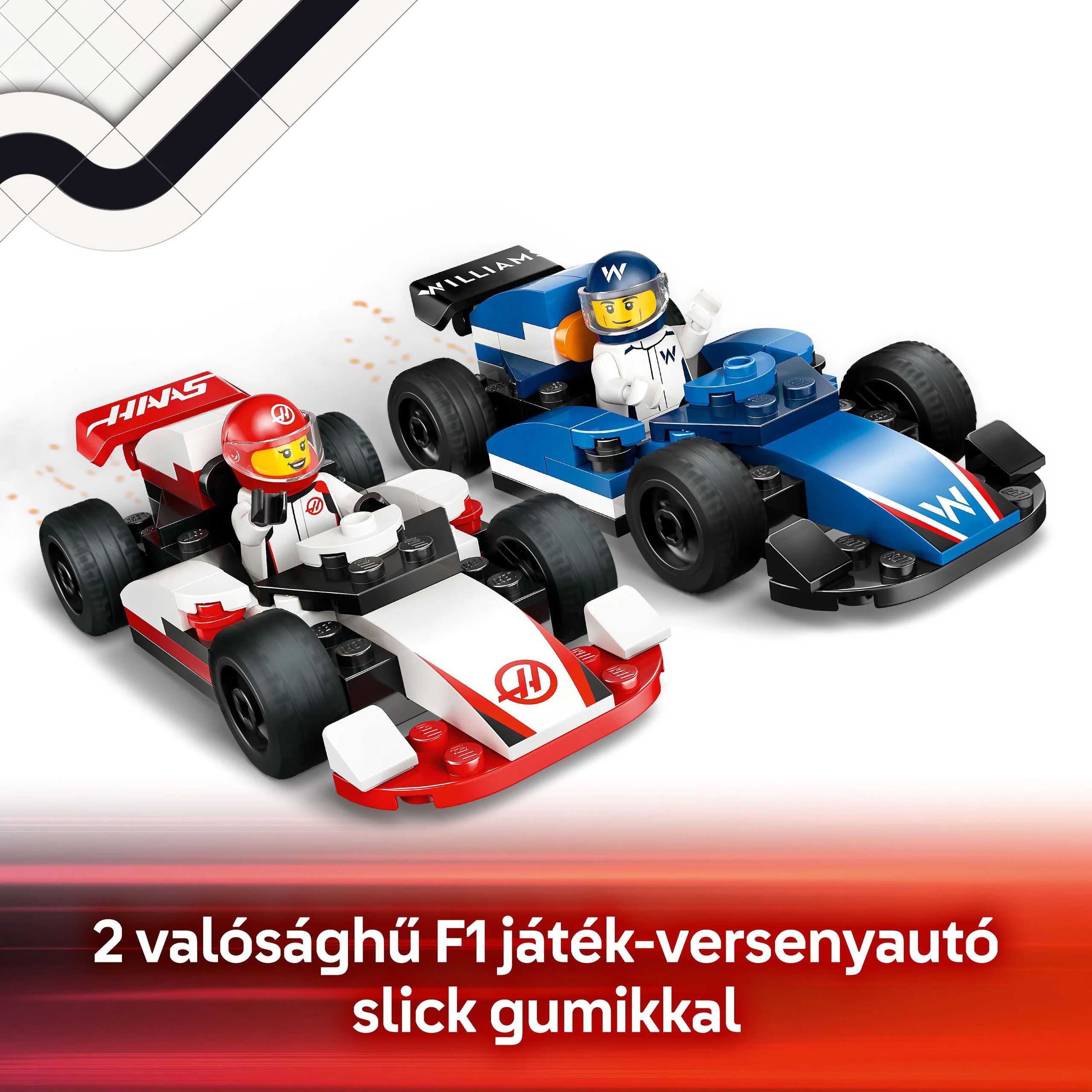 Lego City F1-es Williams Racing és Haas F1 versenyautók 60464