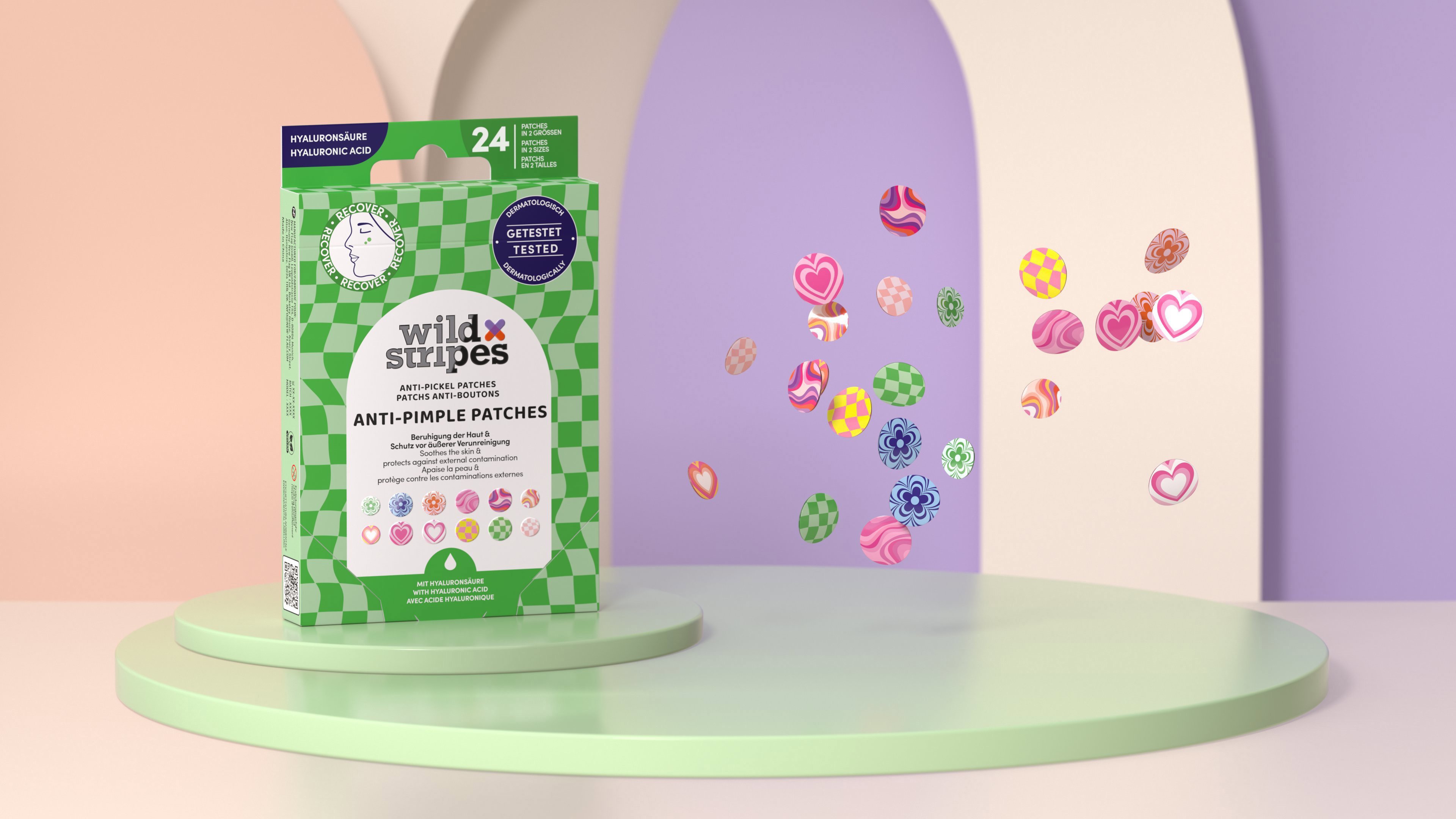 WILD Stripes Anti-Pimple Patches Groovy Protect 24 db akné tapasz ...