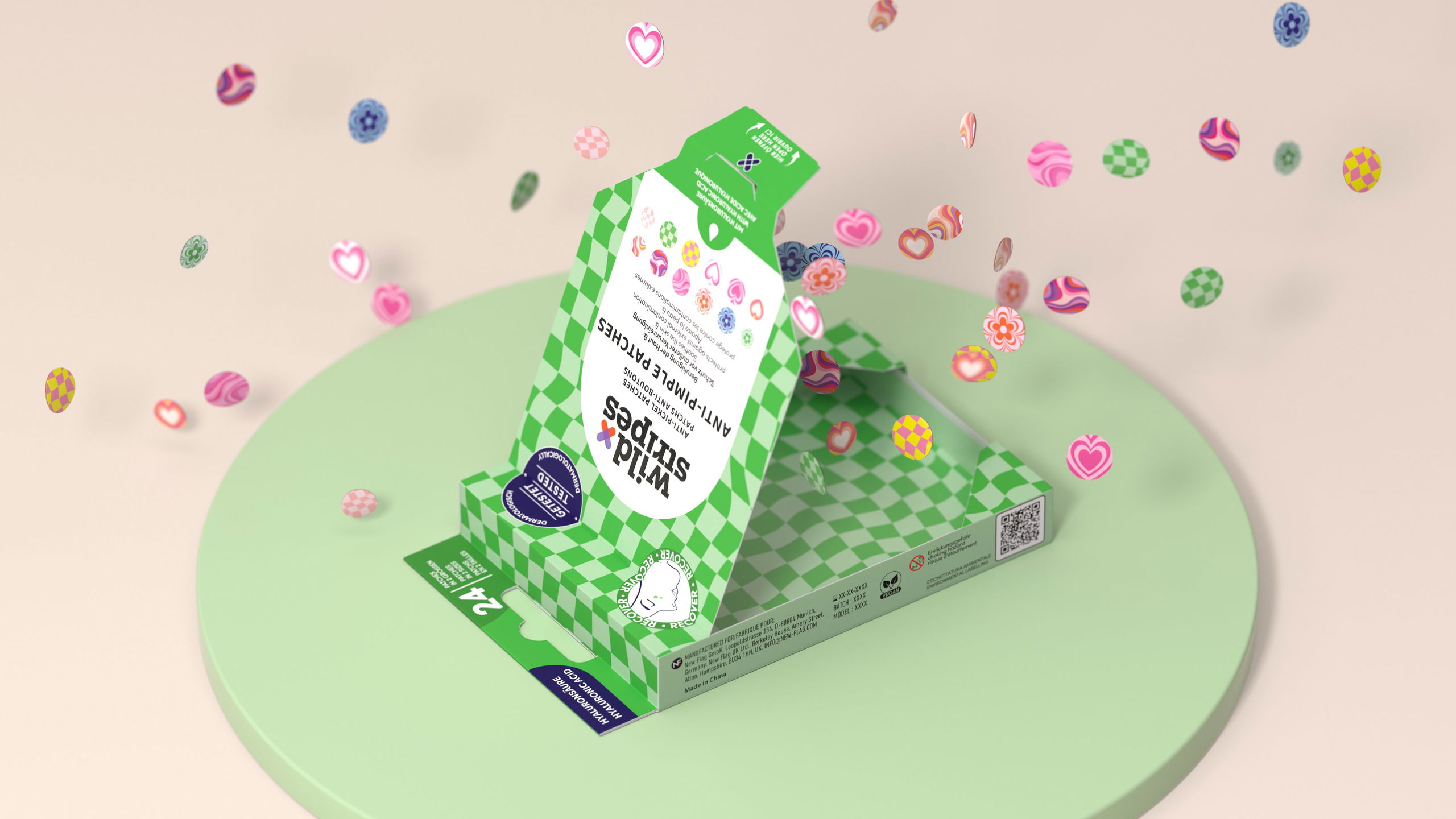 WILD Stripes Anti-Pimple Patches Groovy Protect 24 db akné tapasz ...