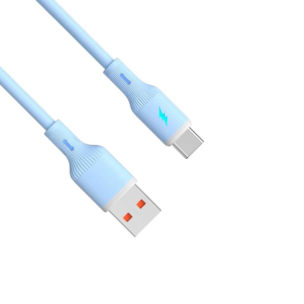 Akyga USB type C / USB A Szilikon kábel 1m kék (AK-USB-63)