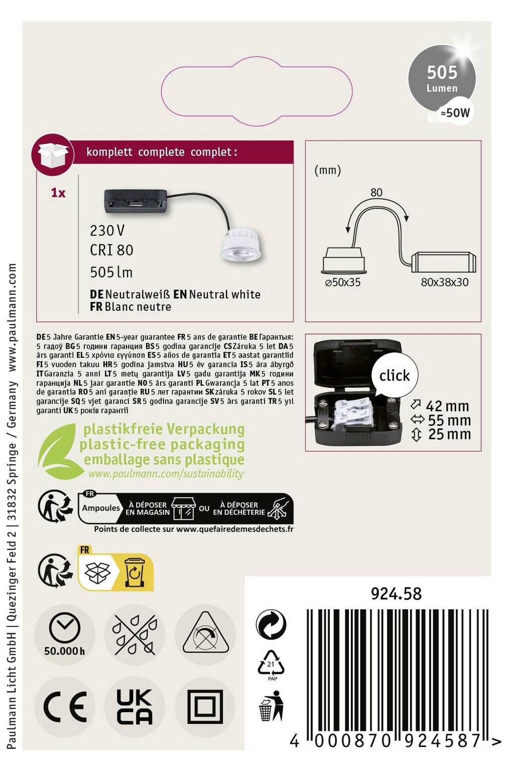 Paulmann Nova Coin LED-es beépíthető lámpa EEK: A (A - G) LED 2.8 W ...