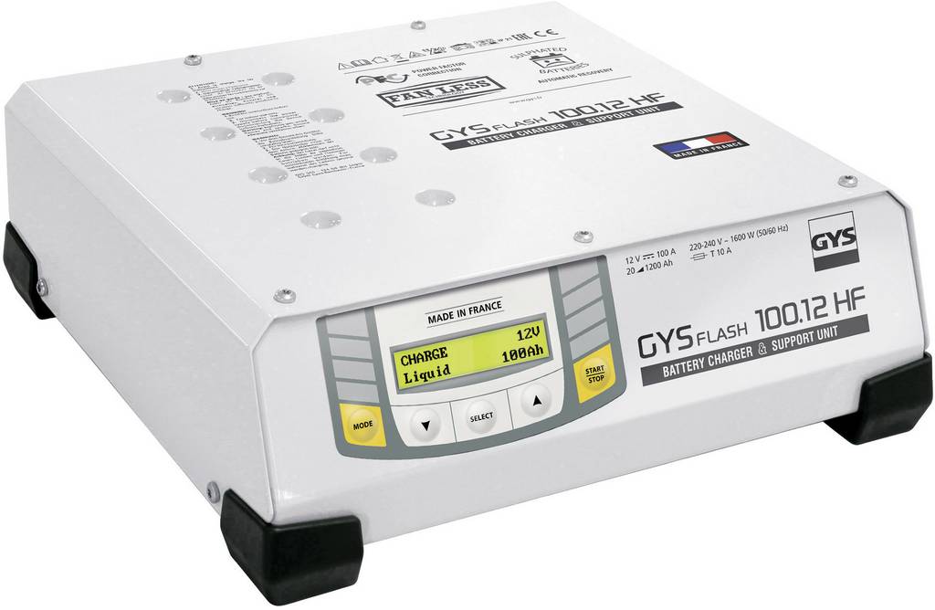 GYS Automatikus autó akkutöltő 12 V 100 A, FLASH 100.12 HF (029071)